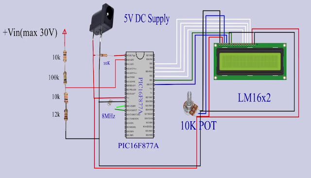 How to make digital voltmeter use PIC16F877A Microcontroller and MikroC